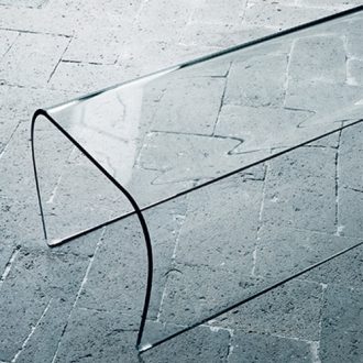 Bent Glass Bench - Property Furniture